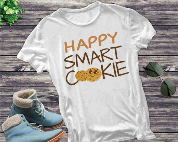 Happy Smart Cookie, Cookie Clip Art, SVG Files For Silhouette, Decals ...