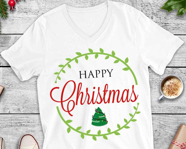 Happy Christmas SVG, Christmas Tree, Merry Christmas SVG, Winter SVG ...