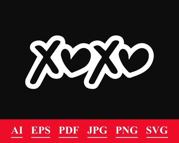 Xoxo svg, Xoxo clip art, Xoxo cut file, Xoxo valentine svg, Valentines ...